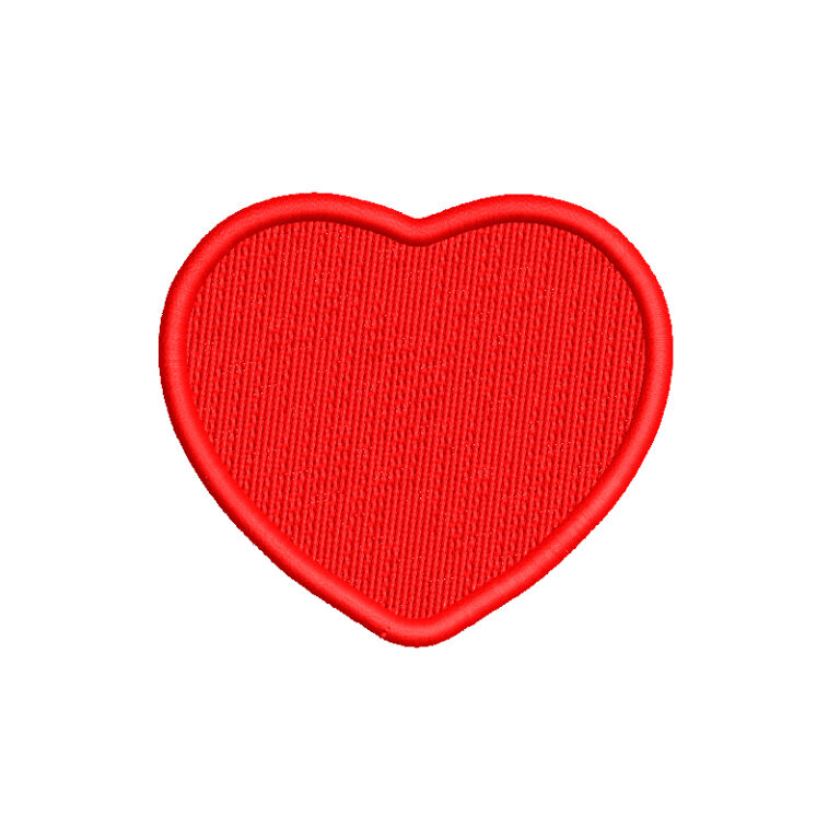 Diseño de un corazón con borde para bordar