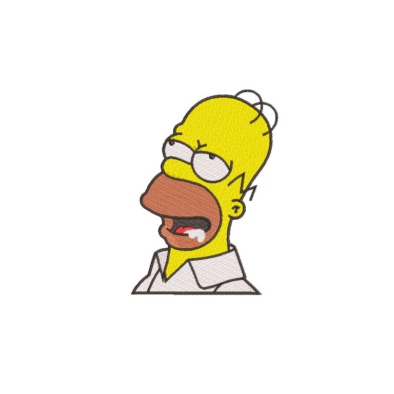 Diseño de Homero Simpson babeando para bordar