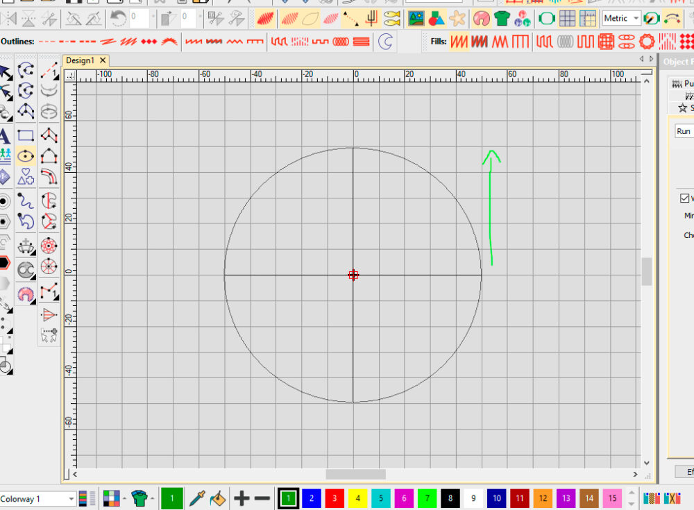 Cómo hacer un circulo en Wilcom