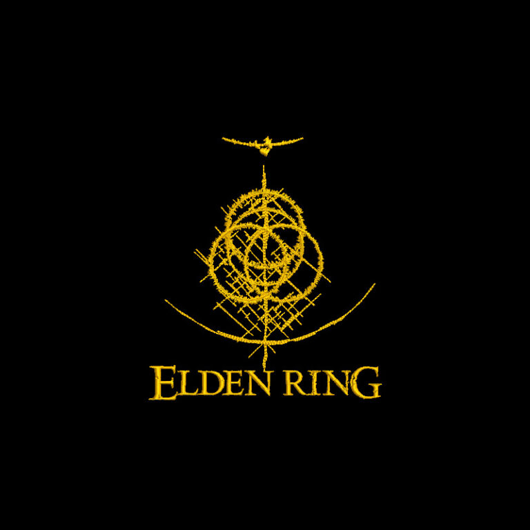 Diseño del logo de Elden Ring para bordar