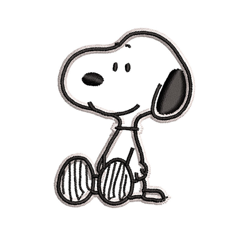 Diseño de Snoopy sentado para bordar