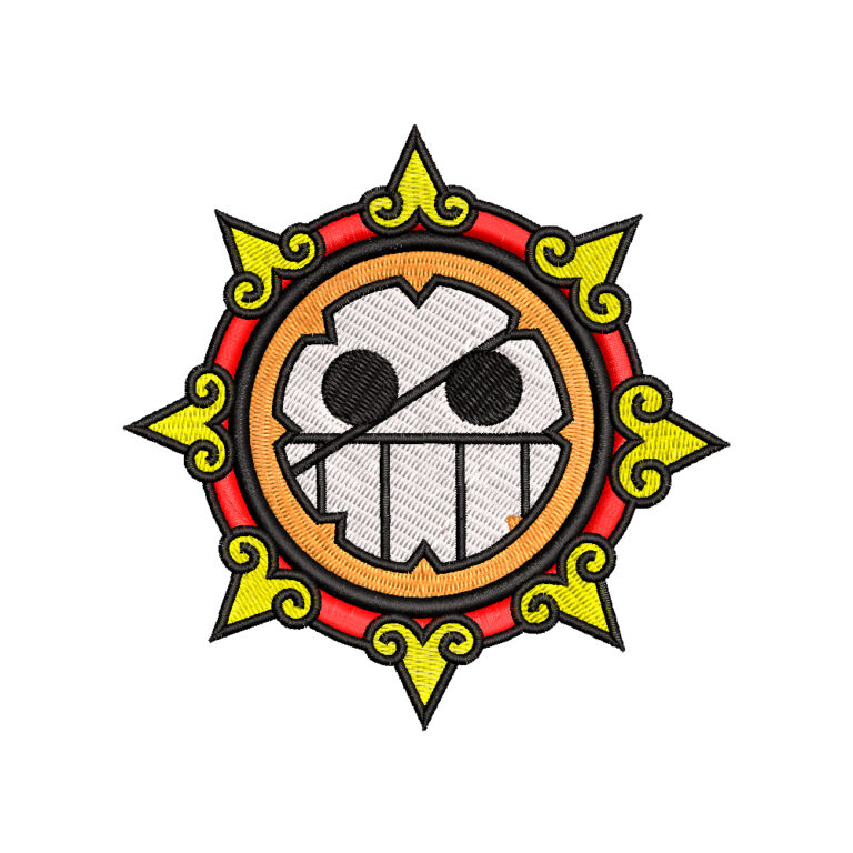 Diseño de la bandera pirata Joker Jolly Roger de One Piece para bordar