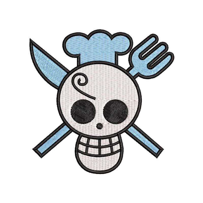 Diseño de la bandera pirata Sanji Jolly Roger (frontal) de One Piece ...