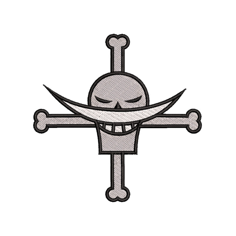 Diseño de la Bandera pirata Barbablanca (Whitebeard Jolly Roger) de One ...