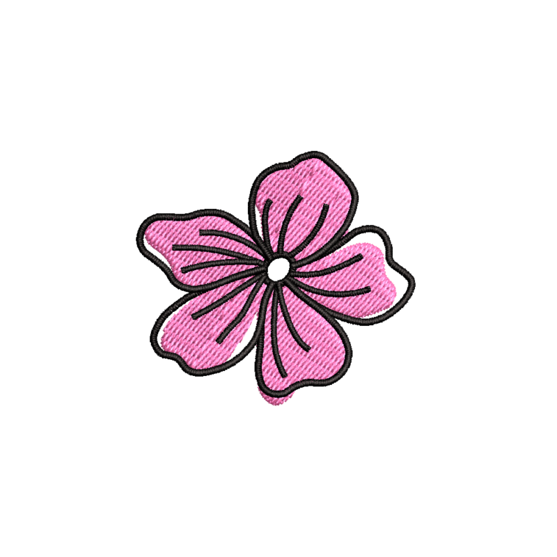 Diseño matriz de flor delineada para bordar